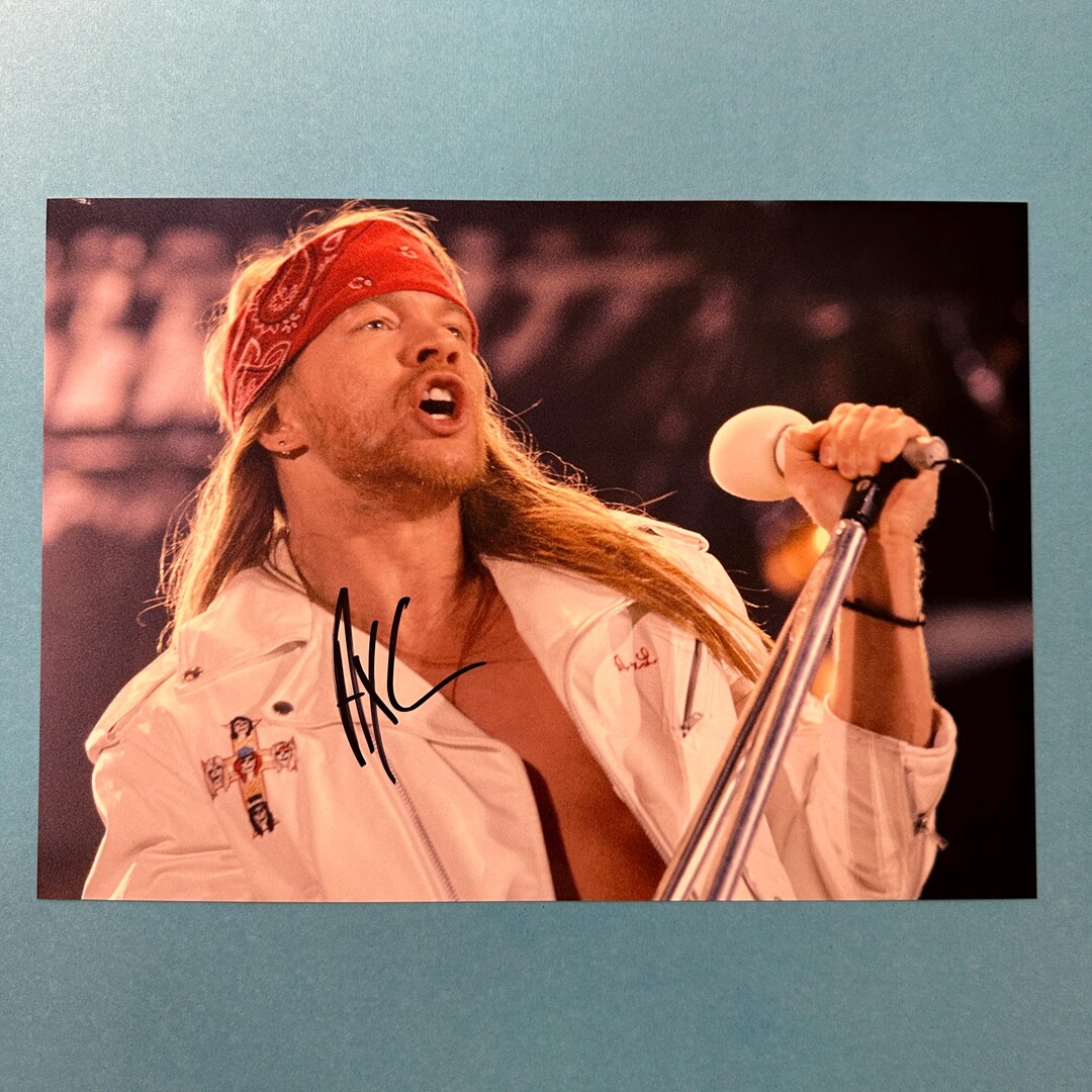 Axl Rose Guns'n'roses Signed Photo Authentic Autograph With COA - Etsy