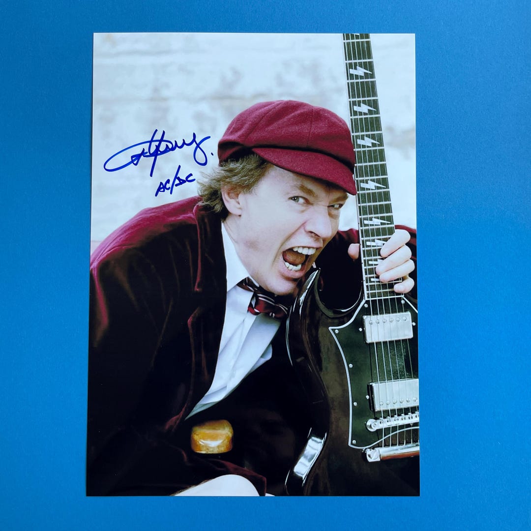 Angus Young AC/DC Signed Photo Authentic Autograph With COA - Etsy