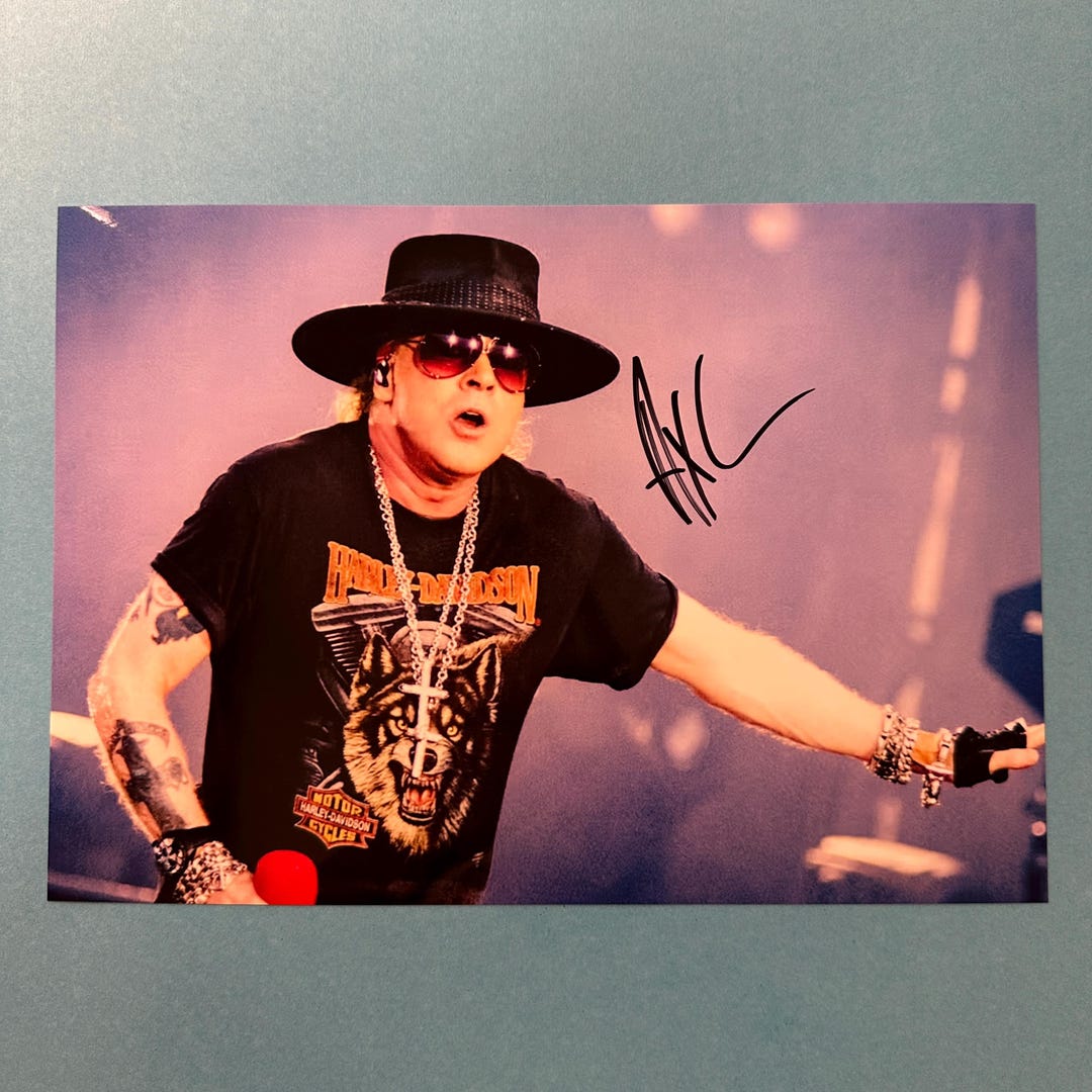 Axl Rose Guns'n'roses Signed Photo Authentic Autograph With COA - Etsy