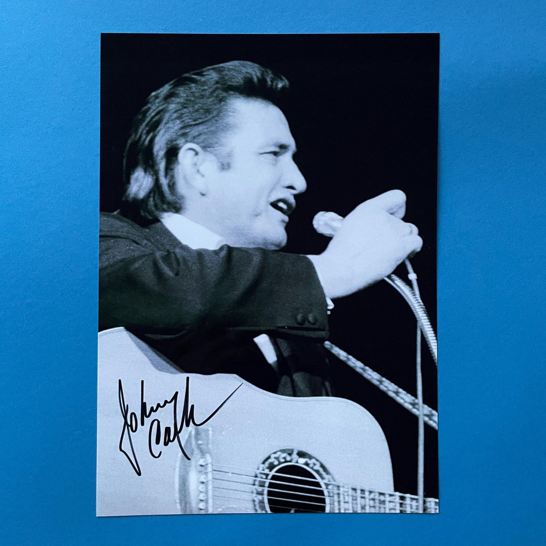 Johnny Cash Rare Signed Photo Authentic Autograph With COA - Etsy