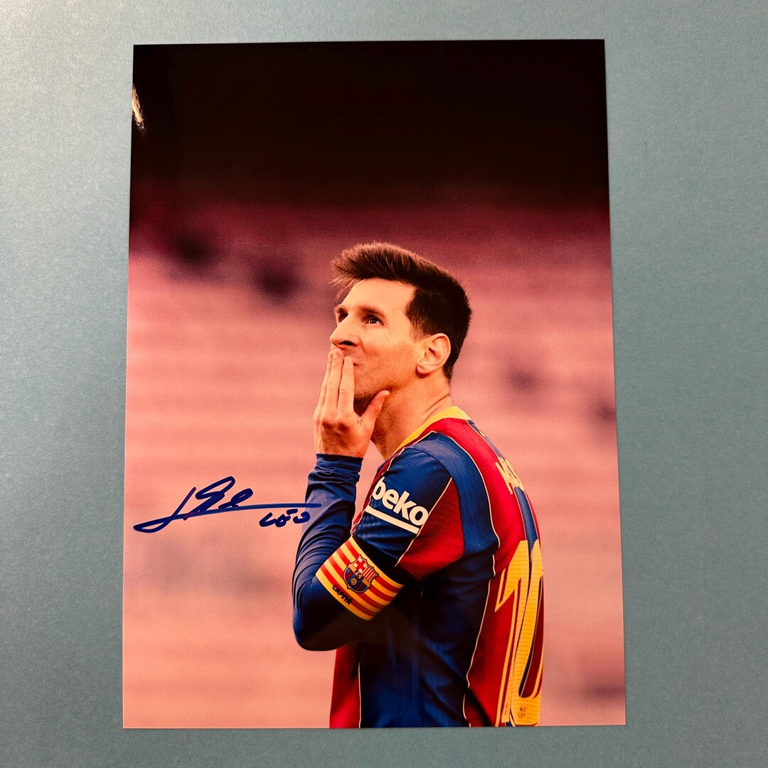 Lionel Messi Signed Photo Authentic Autograph With COA - Etsy