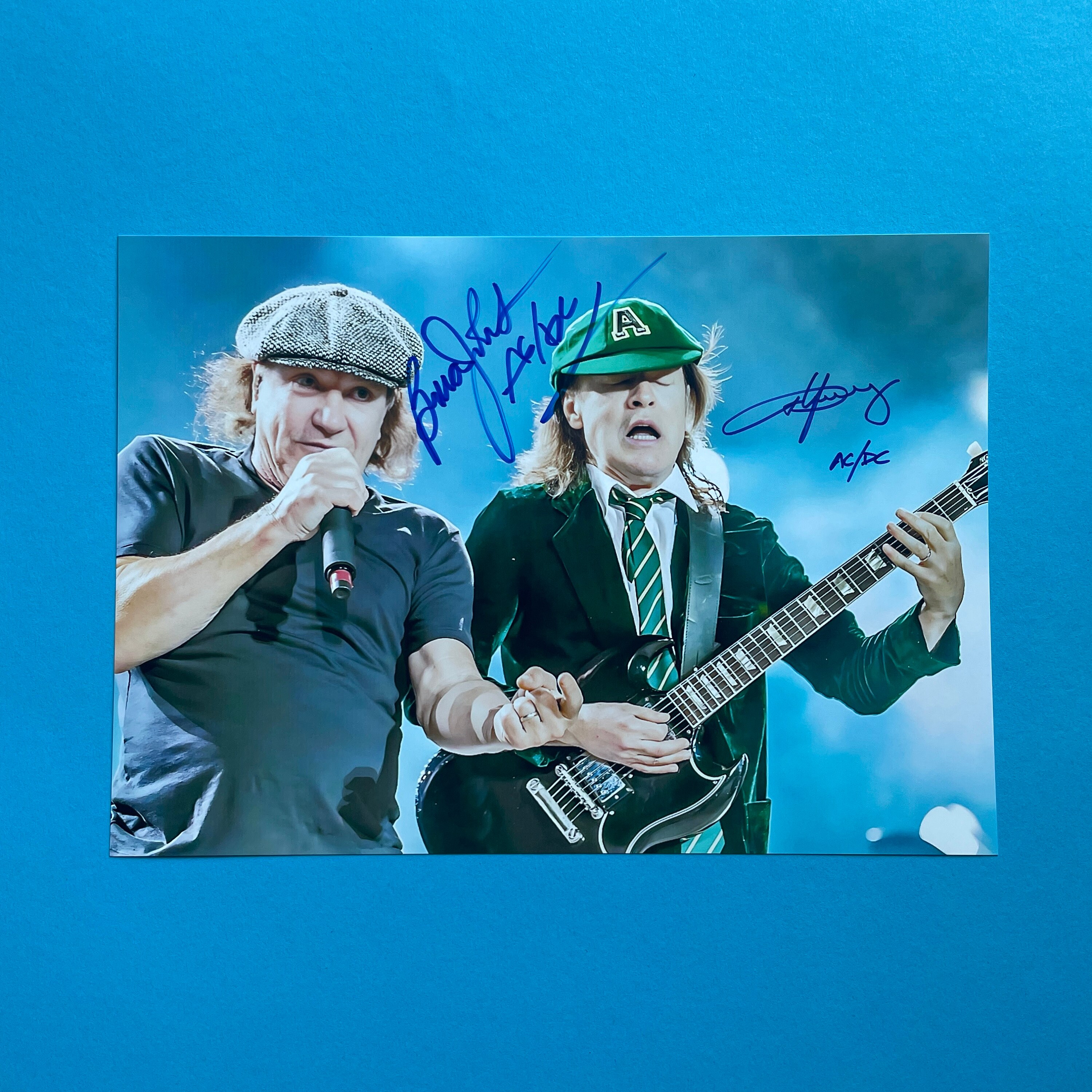 Angus Young, Brian Johnson AC/DC Signed Photo Authentic Autograph With ...