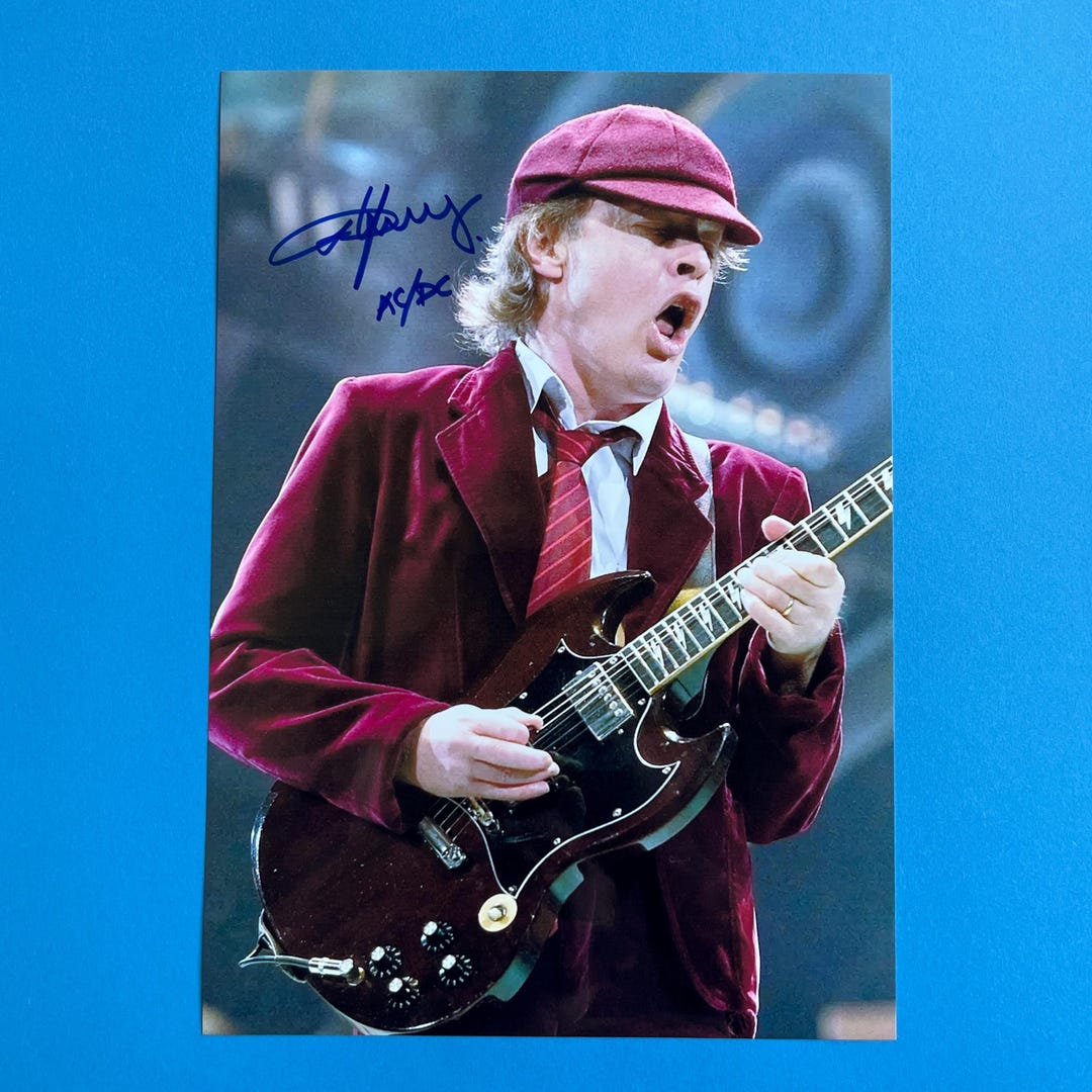 Angus Young AC/DC Signed Photo Authentic Autograph With COA - Etsy