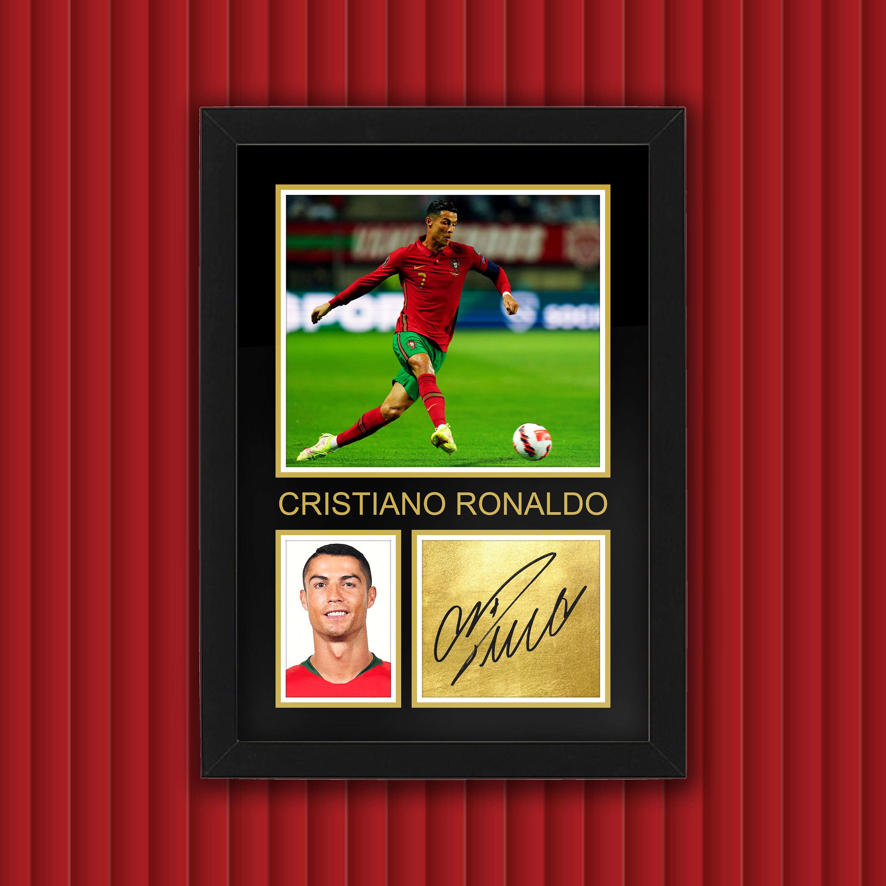 CRISTIANO RONALDO / PORTUGAL Display Case W Reproduced Autograph ...