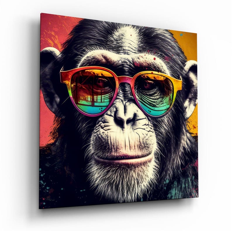 Star Monkey - Glass Wall Art - Etsy