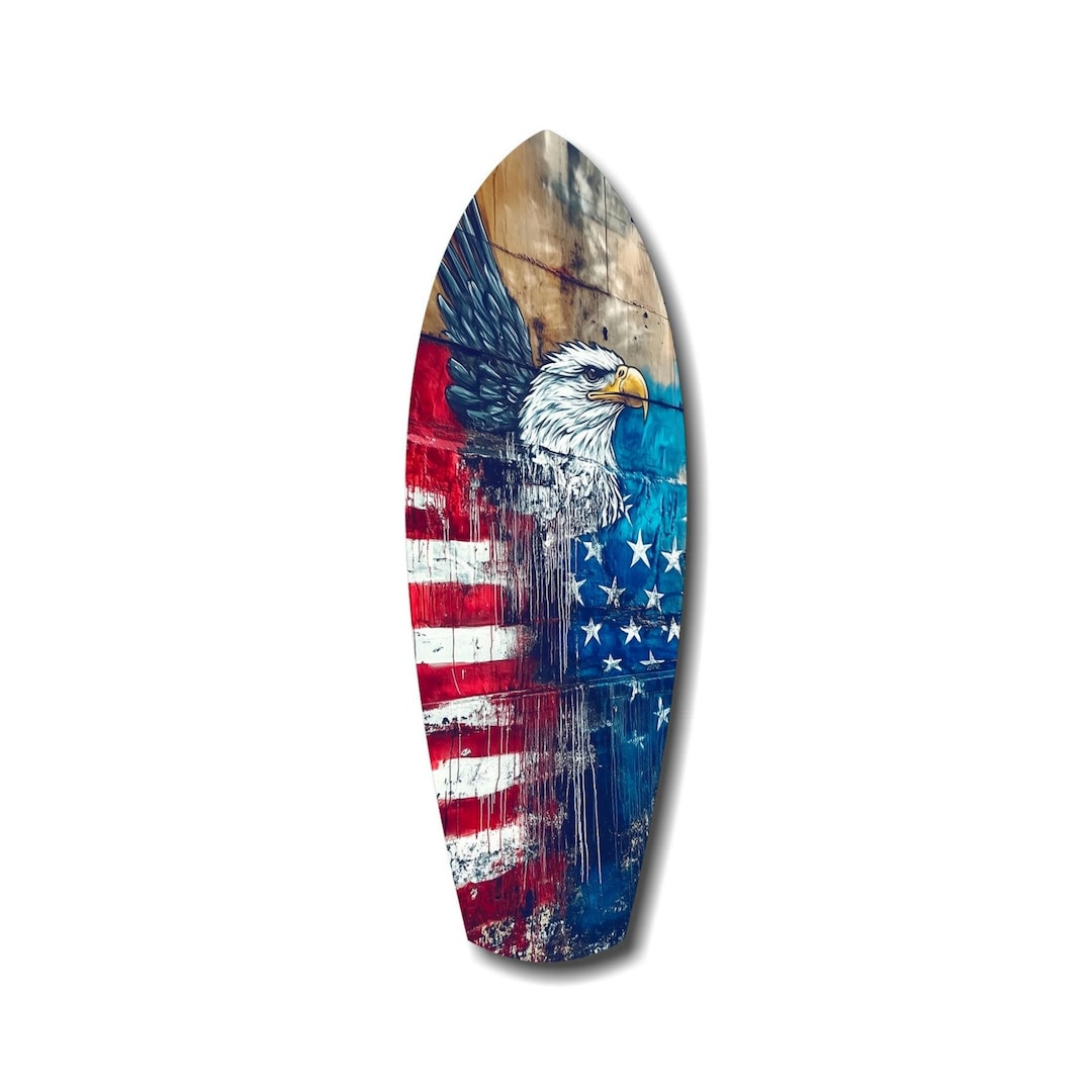 American Eagle - Surf Shaped Glass Wall Art - Etsy