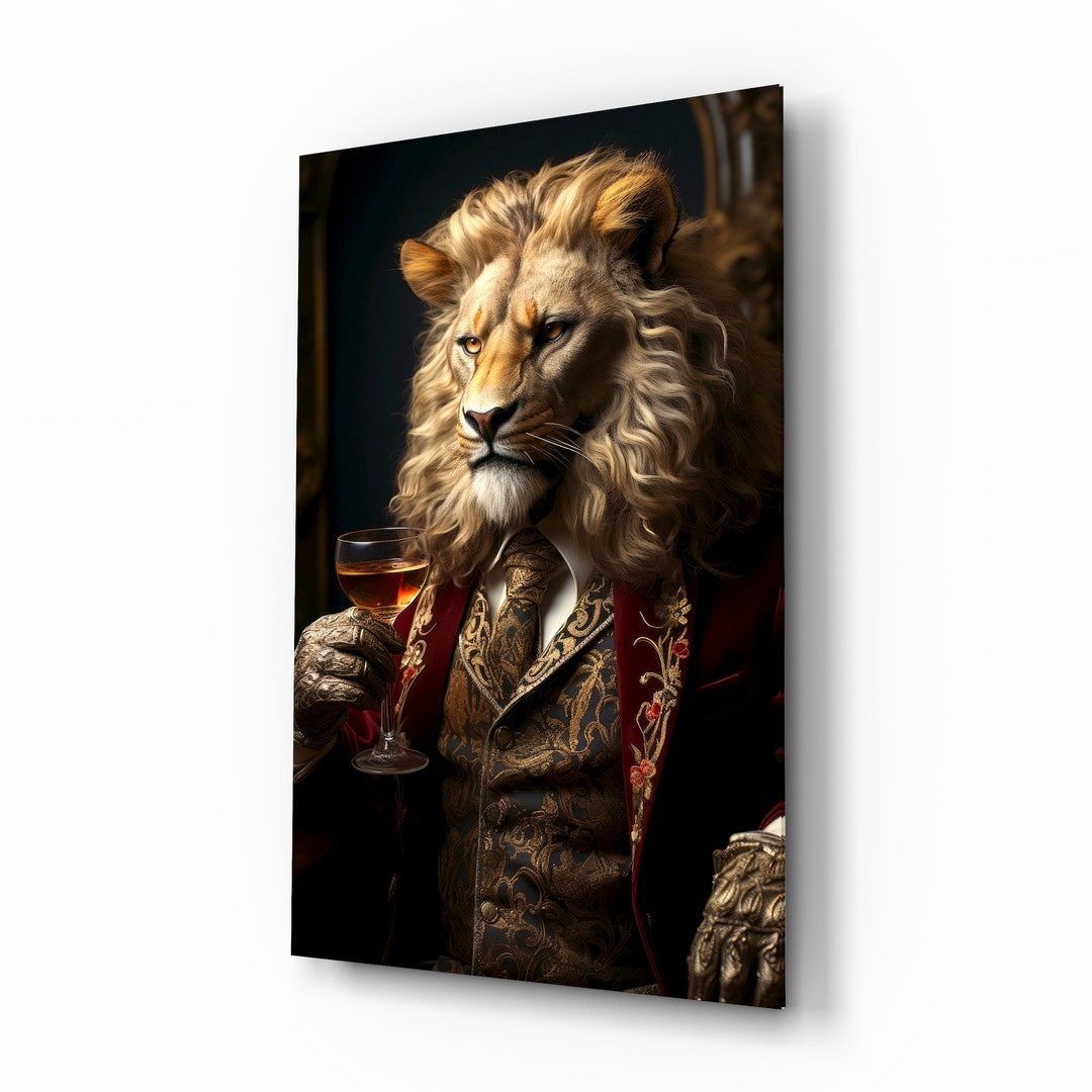 Duke Lion - Designer's Collection Glass Wall Art - Etsy