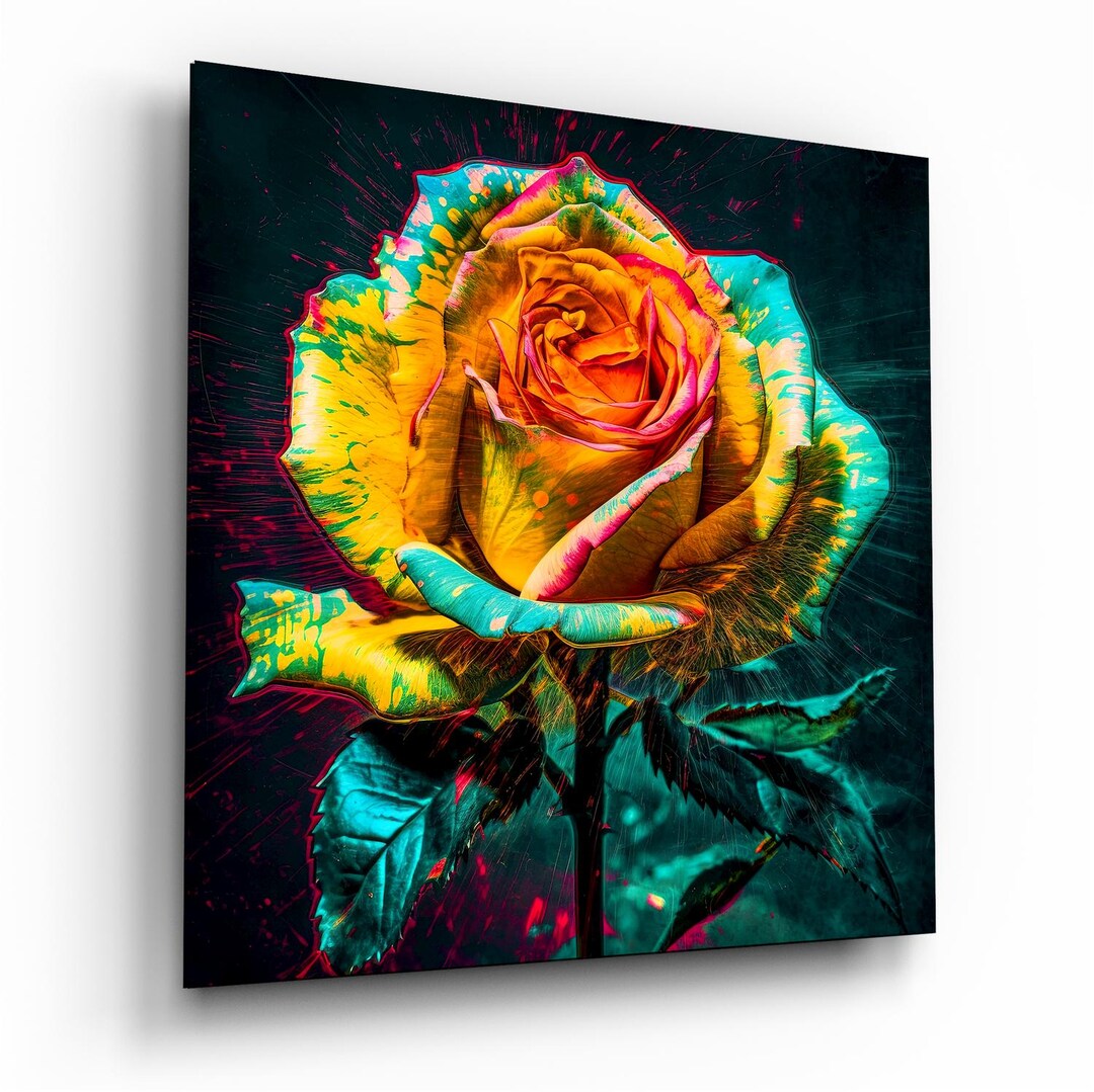 Abstract Rose - Glass Wall Art - Etsy