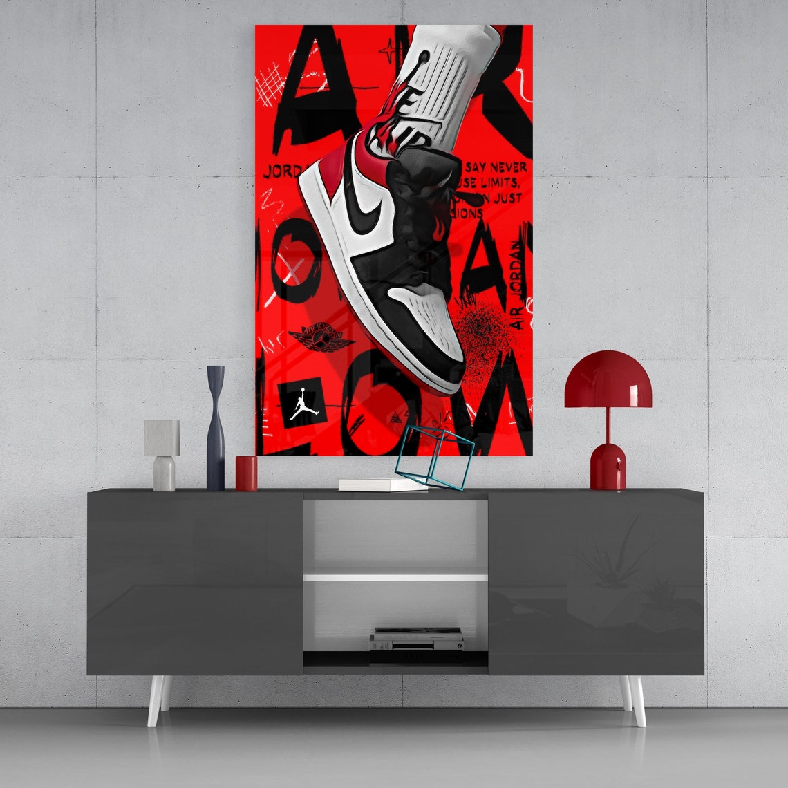 Air Jordan - Designer's Collection Glass Wall Art - Etsy