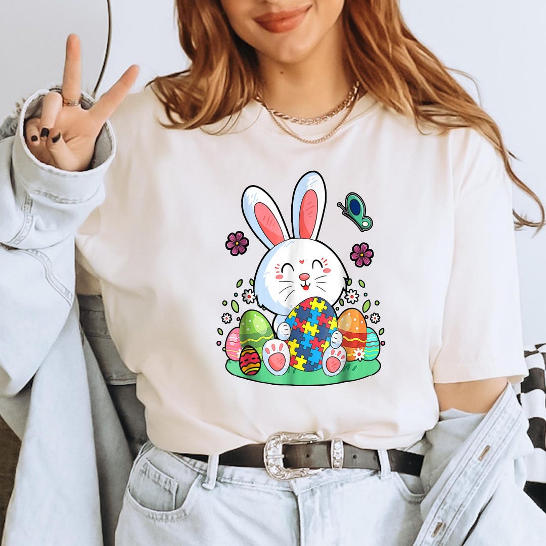 Easter Puzzle Bunny Shirt, Autism Awareness Easter Shirt, Hoppy Easter ...