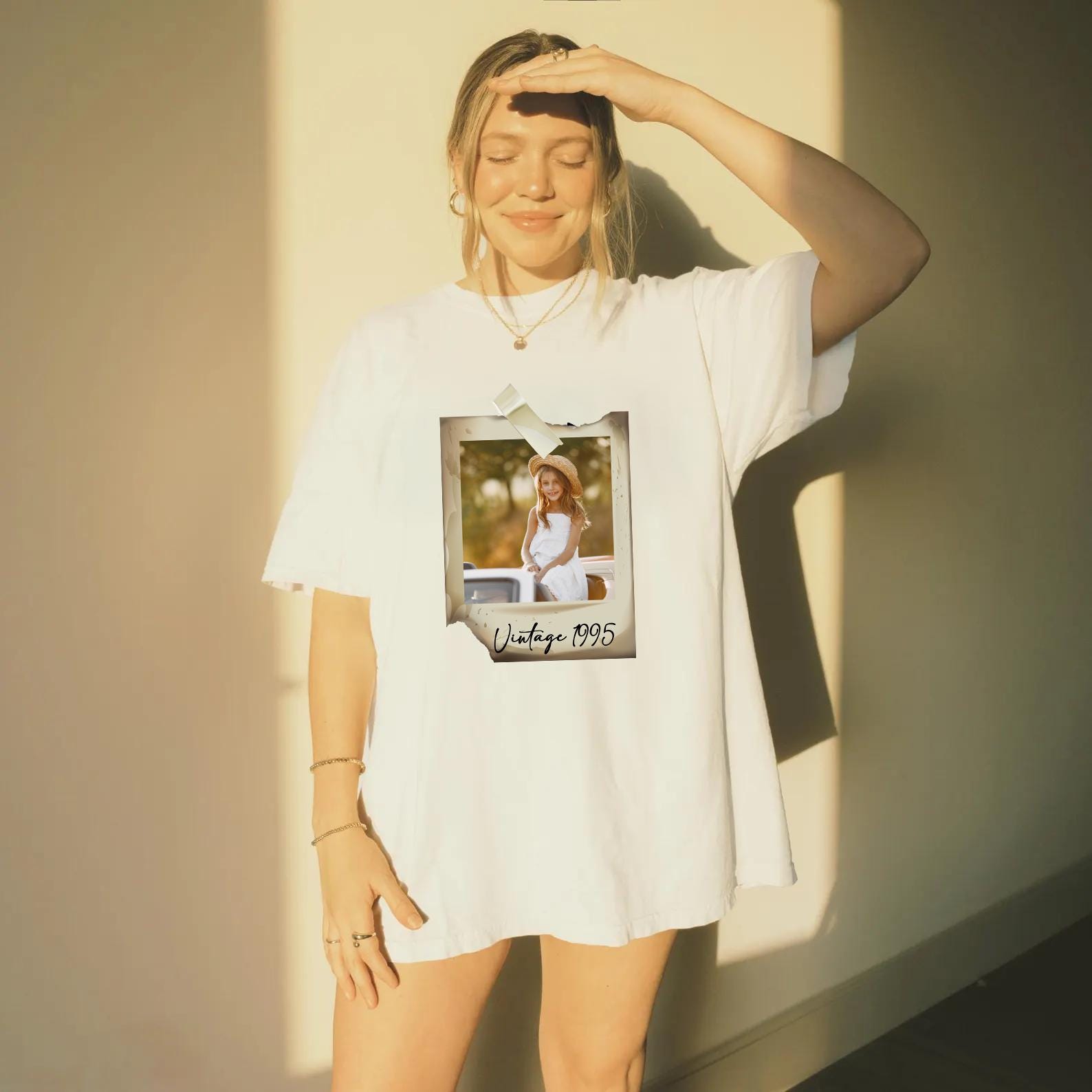 Custom Photo Shirt Vintage 1995, Personalized Picture Tee, Retro Year ...