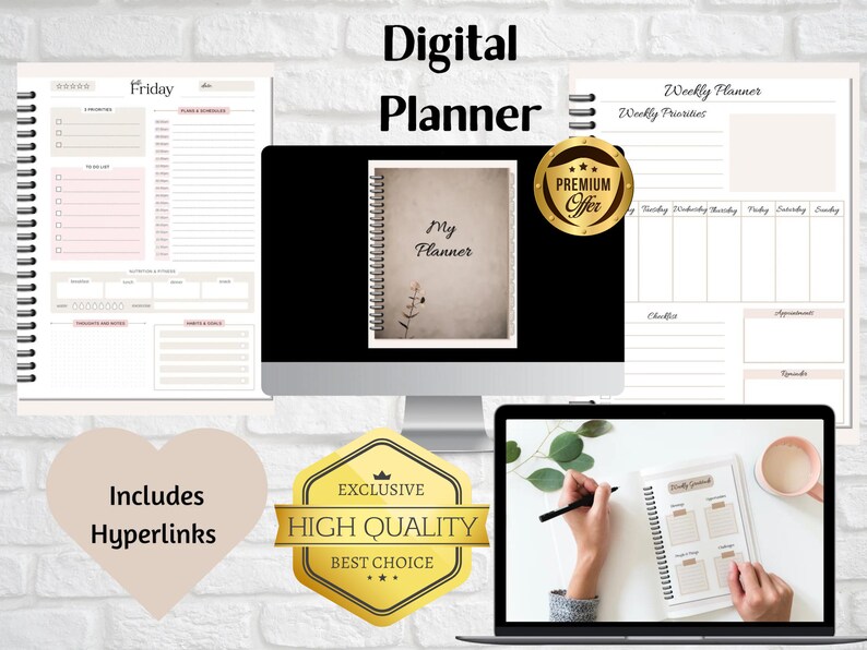 Aesthetic Digital Planner for the Chic and Organized Girl Over 100 ...