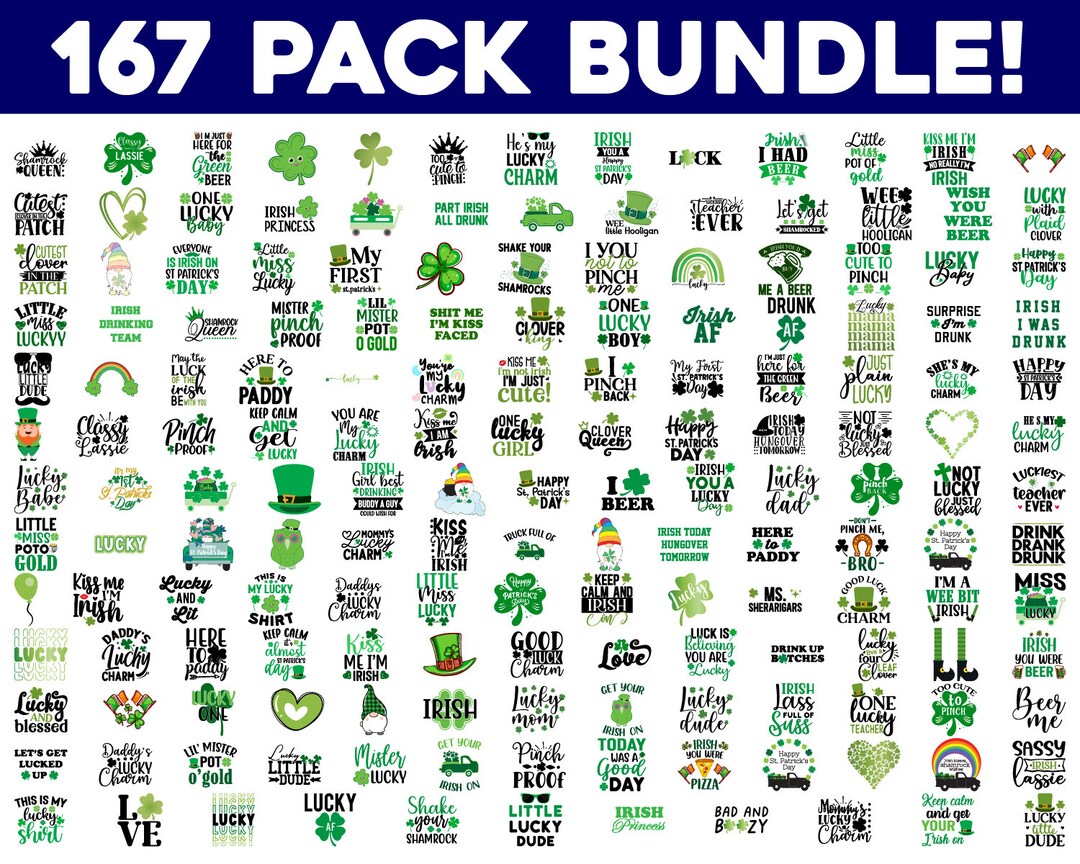 Saint Patrick's Day MEGA BUNDLE, 167 Designs, Saint Patrick's Day Svg ...