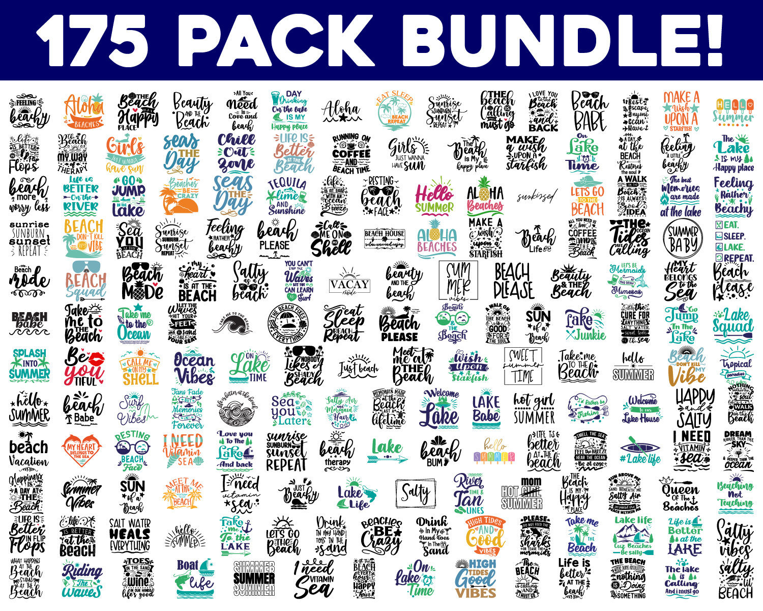 BEACH MEGA BUNDLE, 175 Designs, Summer Svg, Beach Svg, Beach Life Svg ...