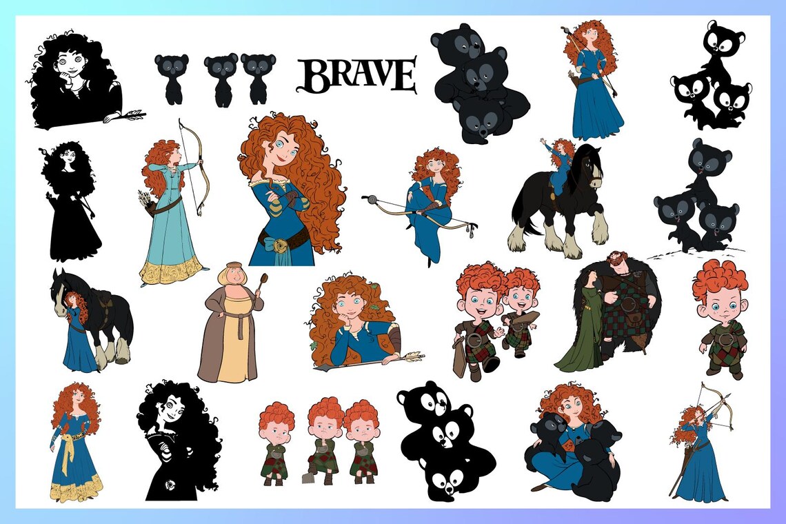 Brave Svg, Merida Svg, Three Bears Svg, Layered Svg, Cut File, Cricut ...