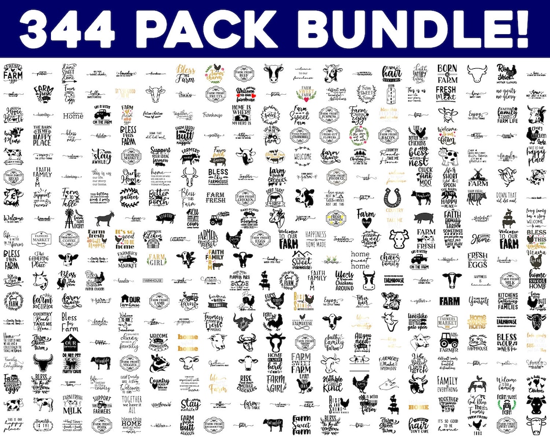 FARM MEGA BUNDLE, 344 Designs, Farm Svg, Farm Life Svg, Farmhouse Sign ...