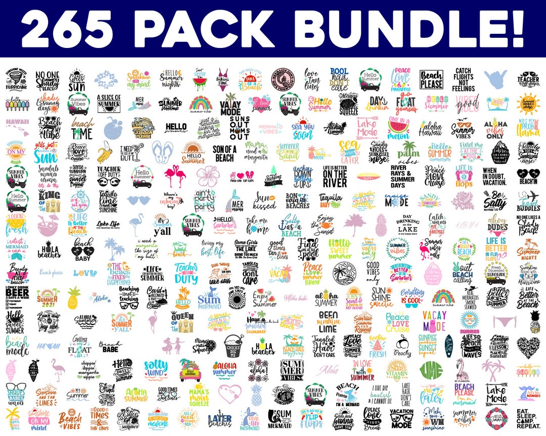 SUMMER MEGA BUNDLE, 265 Designs, Summer Svg, Beach Svg, Beach Life Svg ...