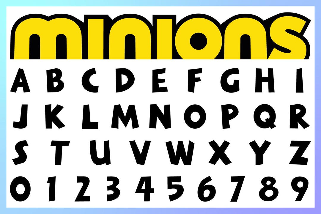 Minions Font, Minions Font Svg, Minions Font Cricut, Minions Svg ...