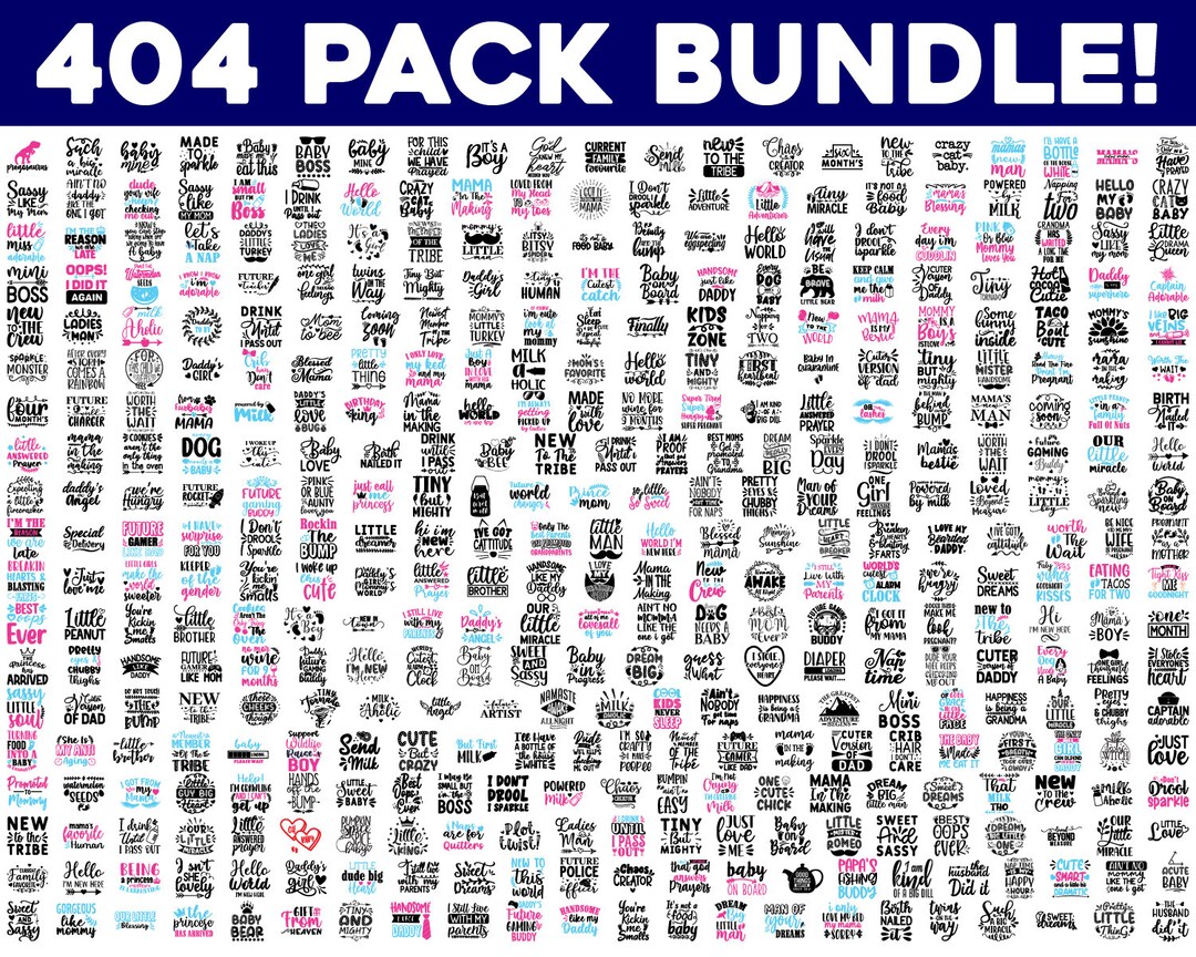 BABY MEGA BUNDLE, 404 Designs, Baby Svg, Baby Quote Svg, Baby Onesie ...