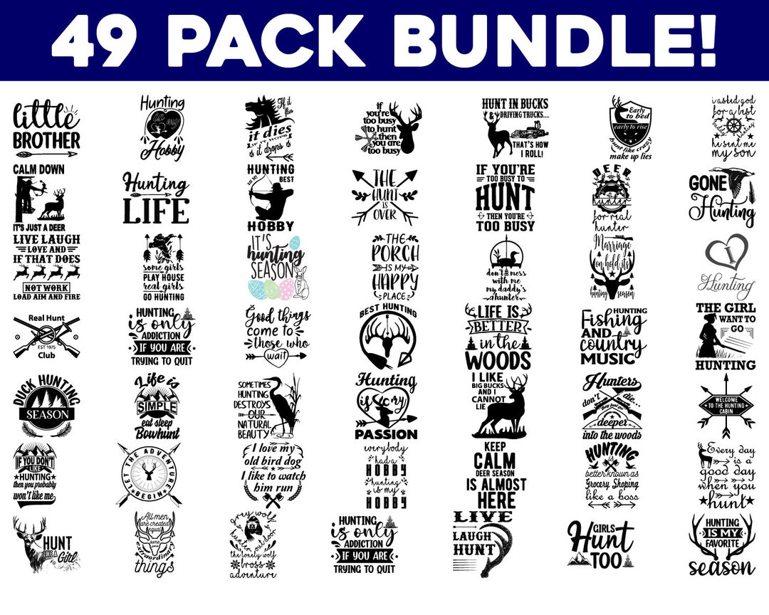 HUNTING MEGA BUNDLE, 49 Designs, Hunting Svg, Deer Svg, Hunting Season ...
