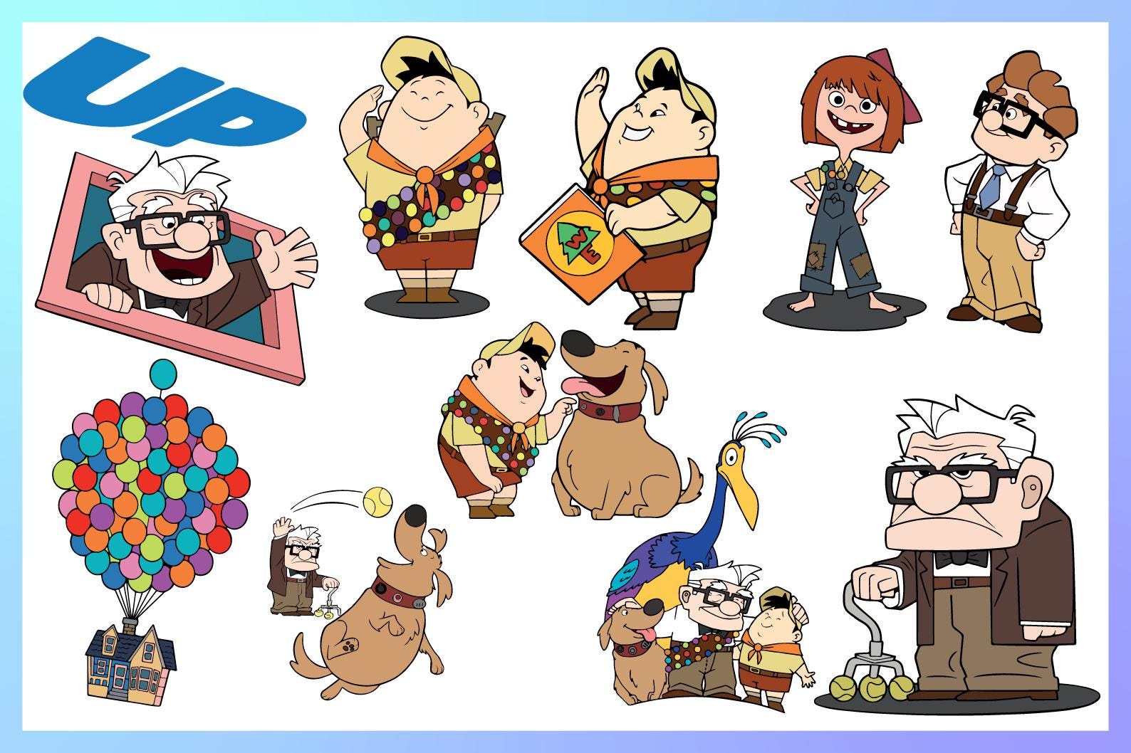 Up Svg, Carl Svg, Russell Svg, Dug Svg, Layered Svg, Cut File, Cricut ...