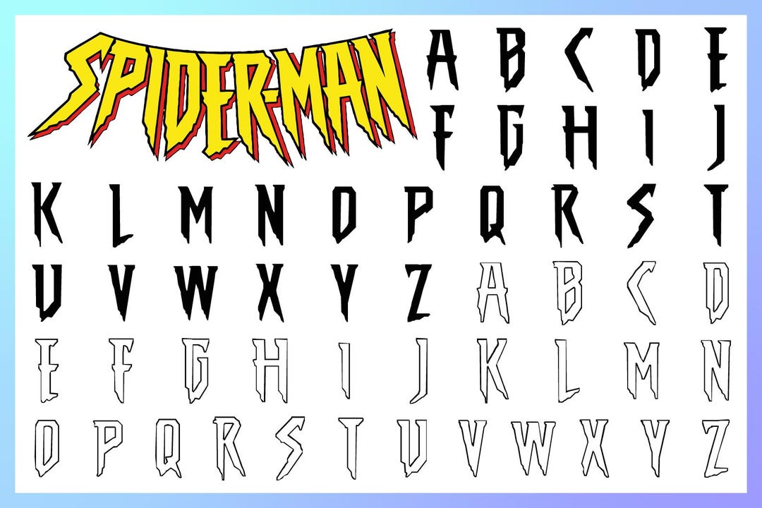 Spiderman Font, Spiderman Font Svg, Spiderman Font Cricut, Spiderman ...
