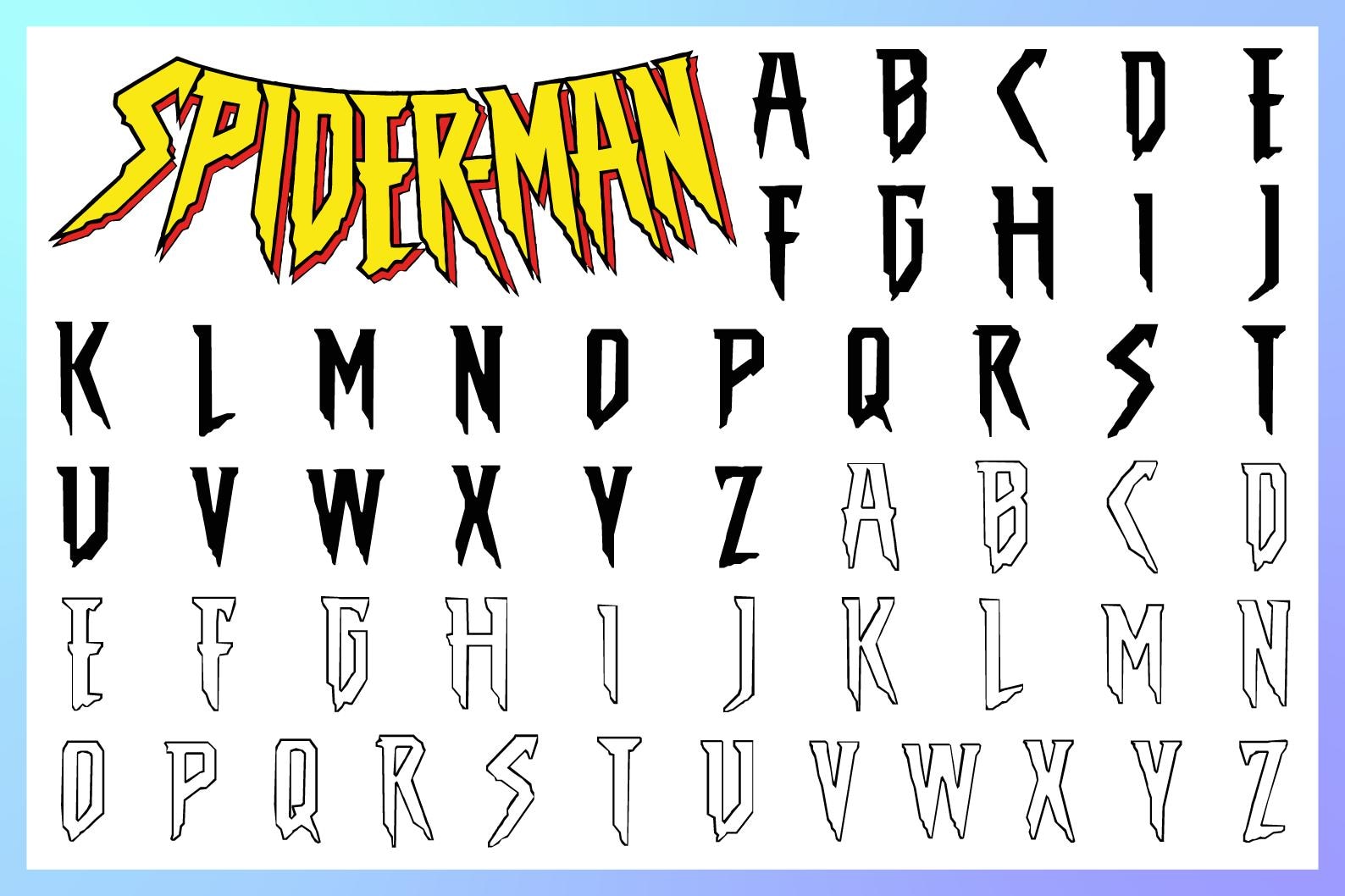 Spiderman Font, Spiderman Font Svg, Spiderman Font Cricut, Spiderman ...
