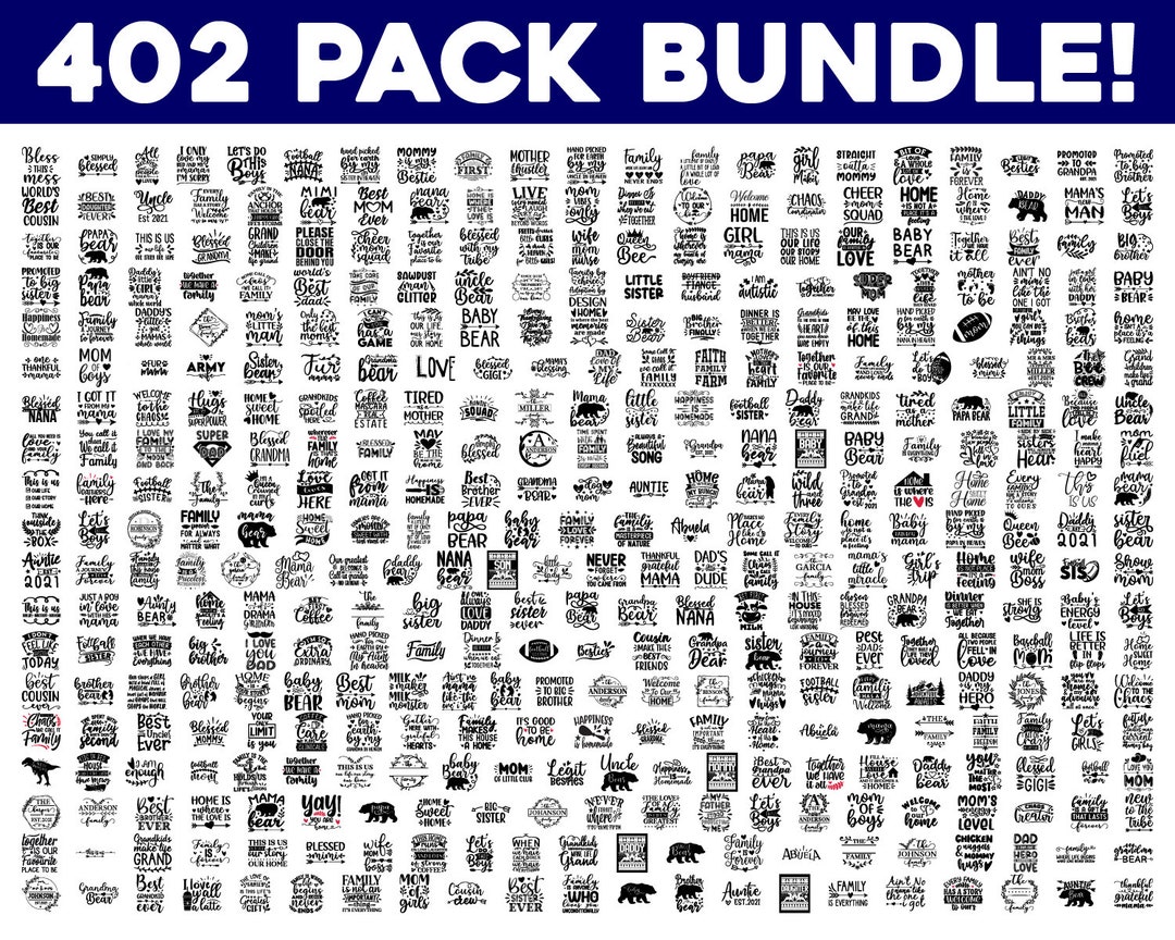 FAMILY MEGA BUNDLE, 402 Designs, Family Svg, Family Quotes Svg, Family ...