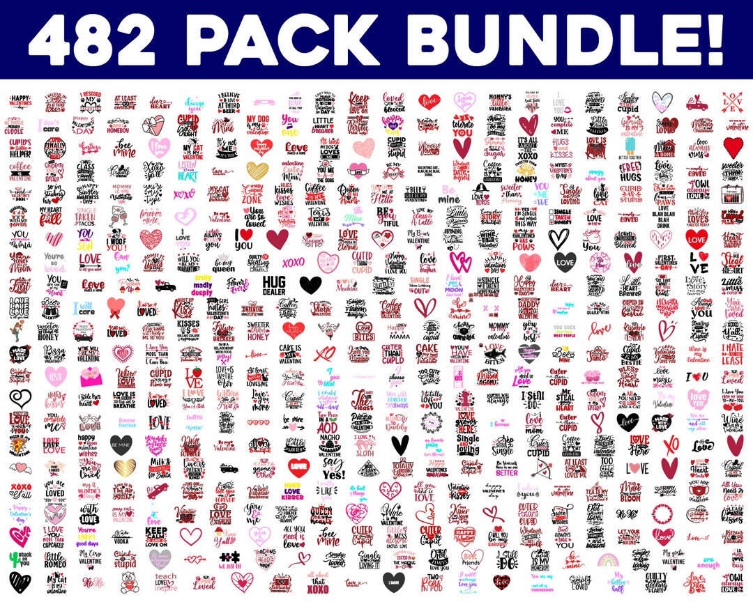Valentine's Day MEGA BUNDLE, 482 Designs, Valentine's Day Svg ...