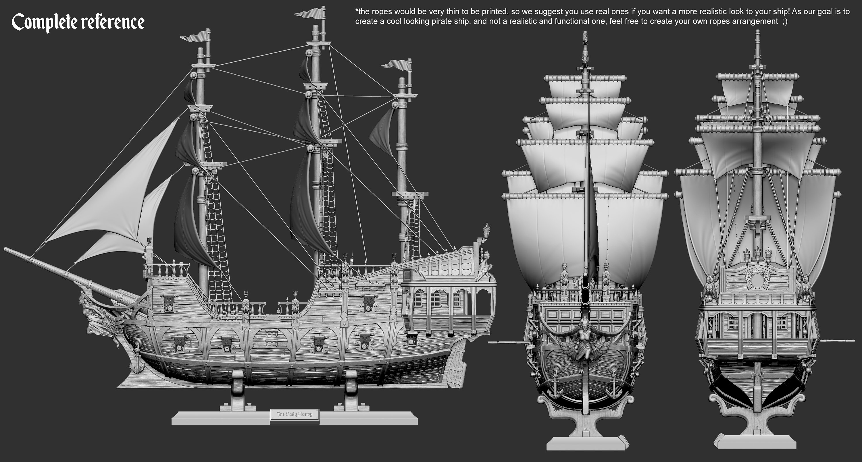 The Lady Harpy Ship STL File 3D Digital Printing STL File for - Etsy Canada