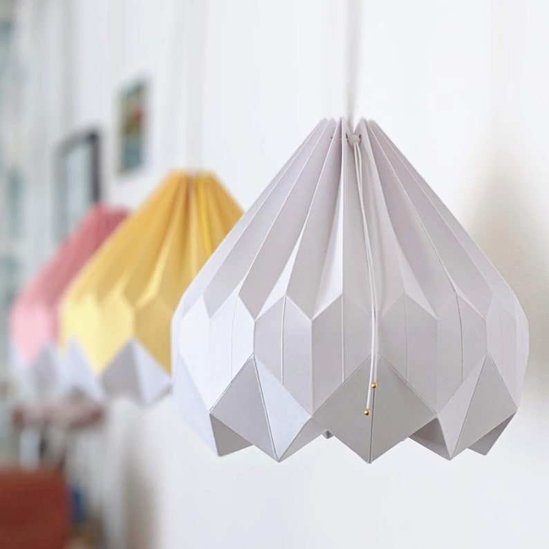 White Origami Light Fixture, Garland of Hearts - Etsy