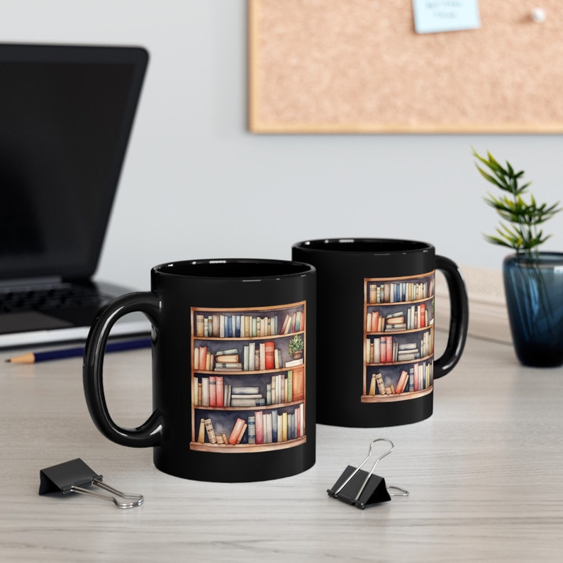 Library Bookshelf Book Lovers Coffee Mugs, Librarian Mug,book Coffee ...
