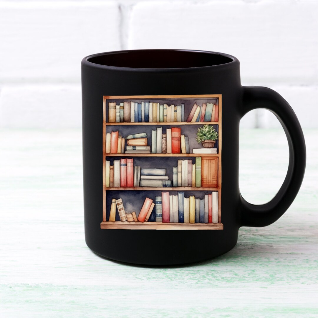 Library Bookshelf Book Lovers Coffee Mugs, Librarian Mug,book Coffee ...