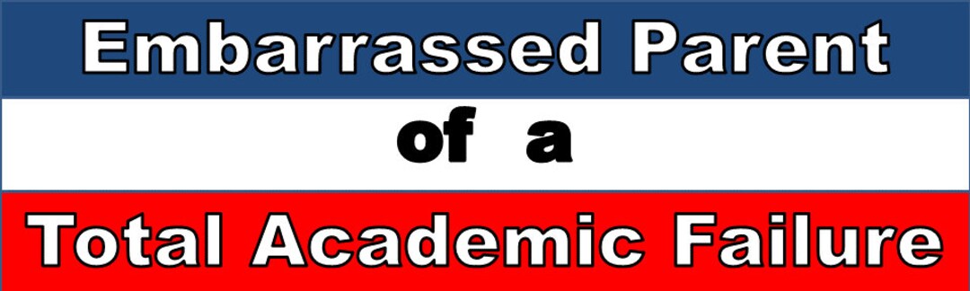 Embarrassed Parent 10x3 Vinyl Sticker SATIRE Free Shipping! - Etsy