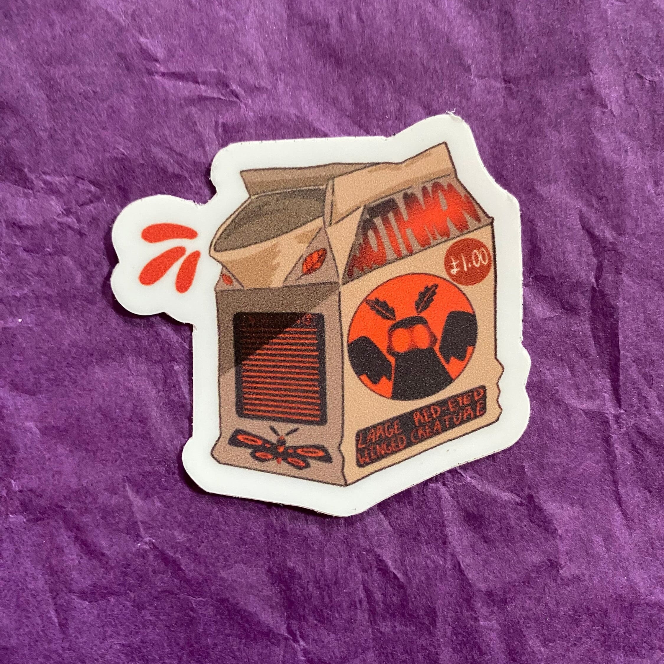 Mothman Cryptid Milk Carton Sticker - Etsy