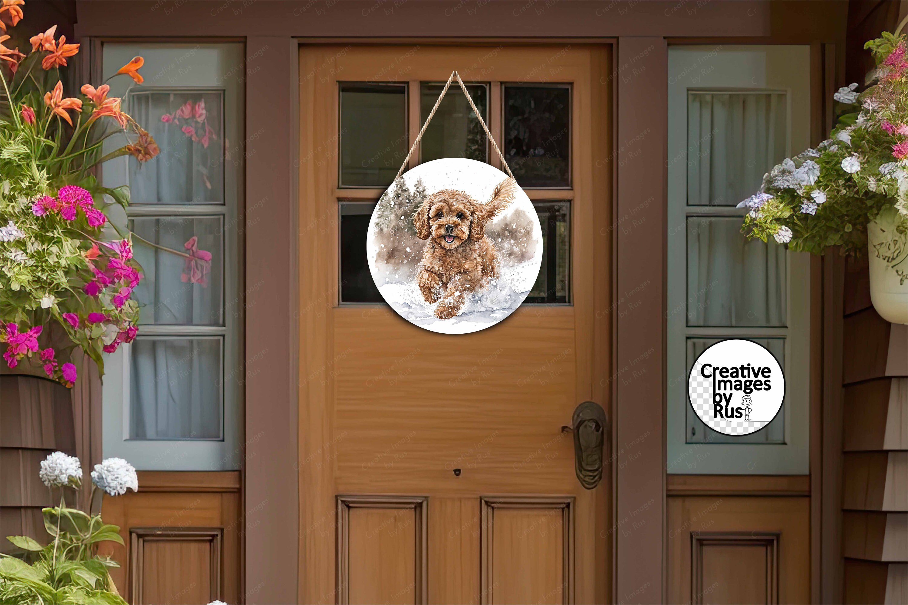 Cavapoo Cream Dog Clipart, Watercolour Winter Image, Instant Digital ...