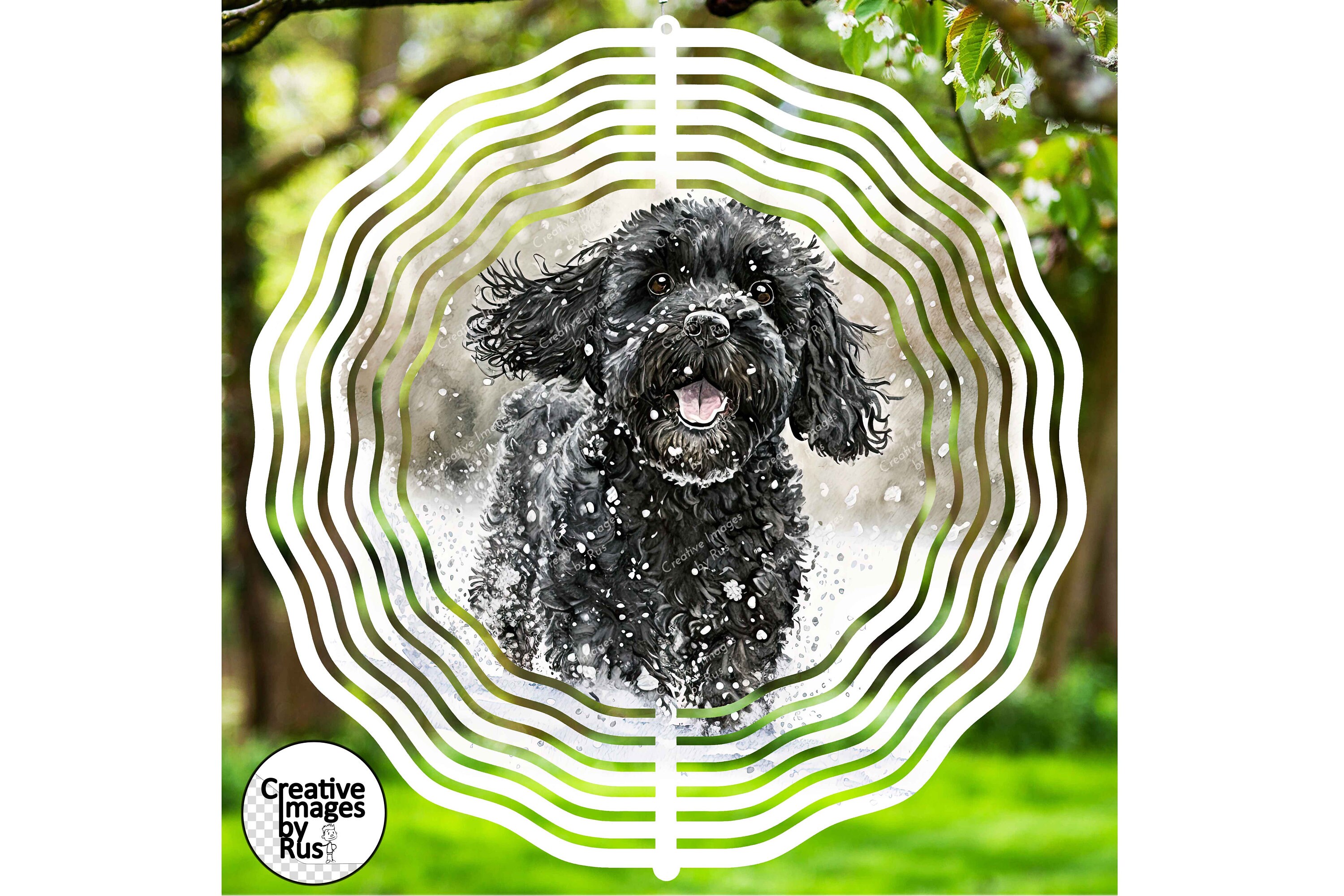 Cockapoo Black Dog Clipart, Watercolour Winter Image, Instant Digital ...
