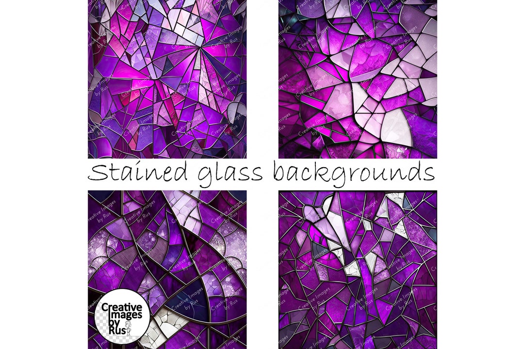 Stained Glass Background Images, Purple Colours, Instant Digital ...