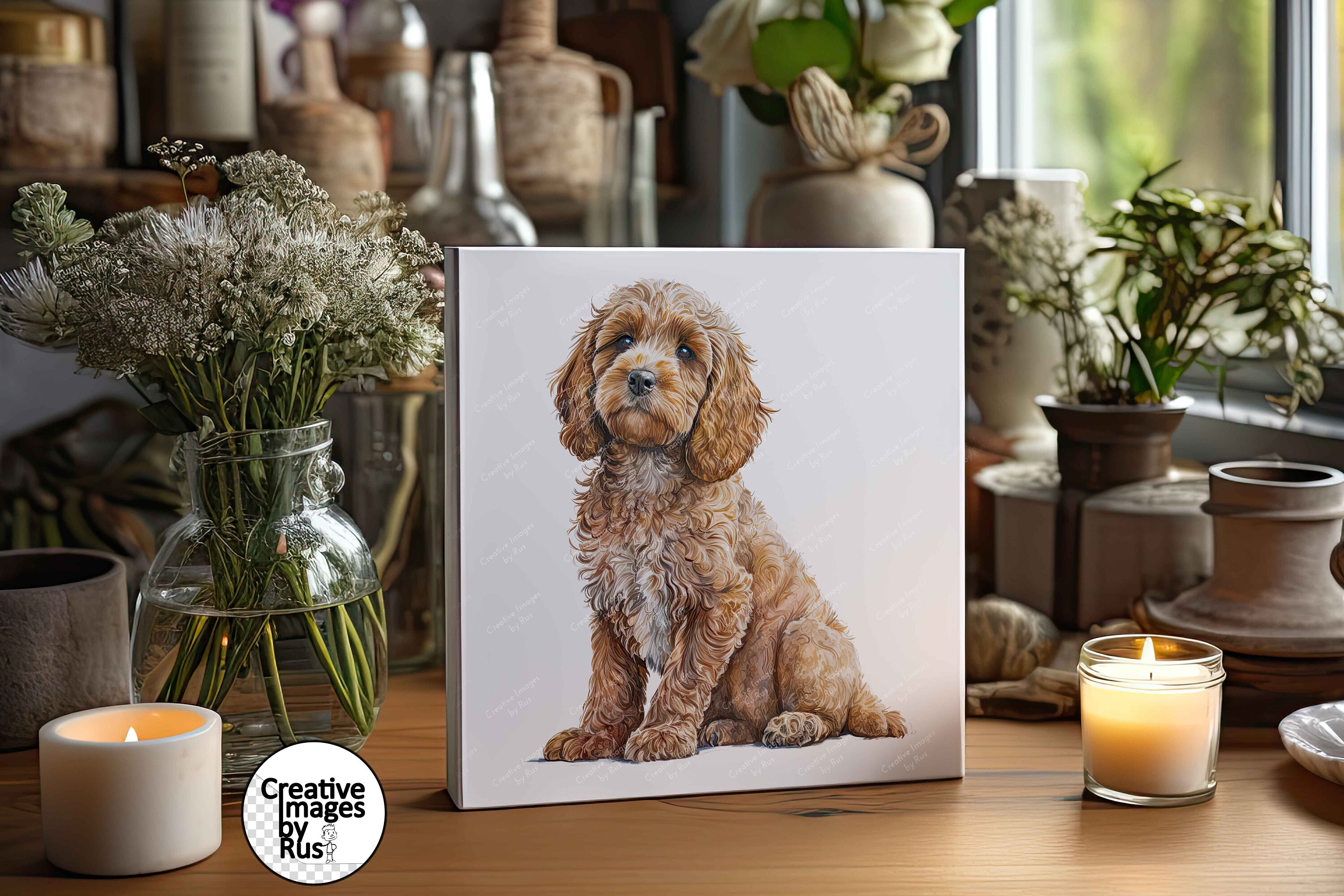 Cockapoo Red Dog Lovely Watercolour Image, Digital Download, High ...