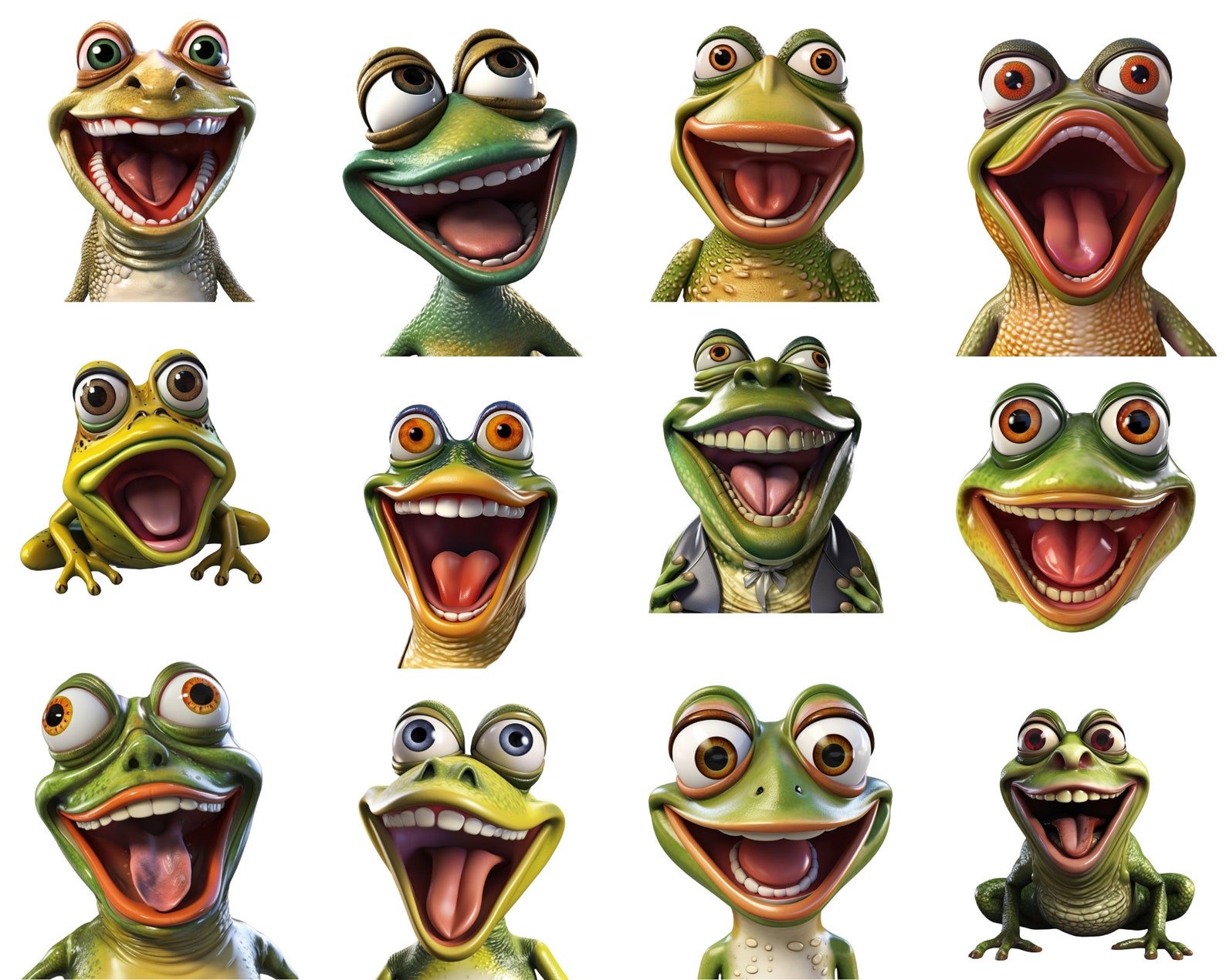 Funny Frog Faces Bundle - 23 Hilarious Frog Expressions - Funny Frog ...