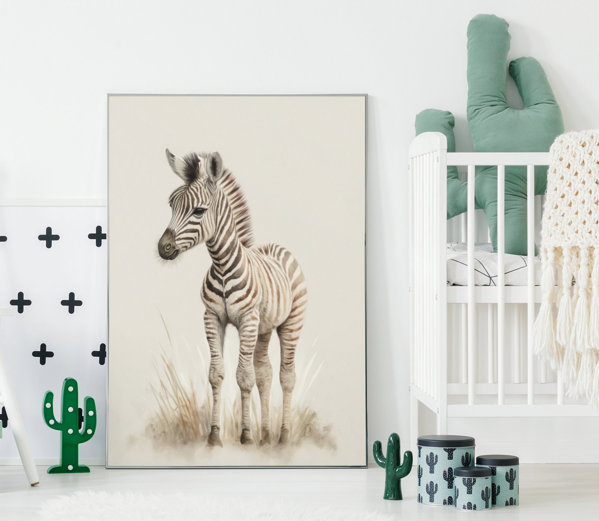 Zoo Nursery Prints, Baby Zebra, Watercolor, Nursery Wall Art, Zebra ...