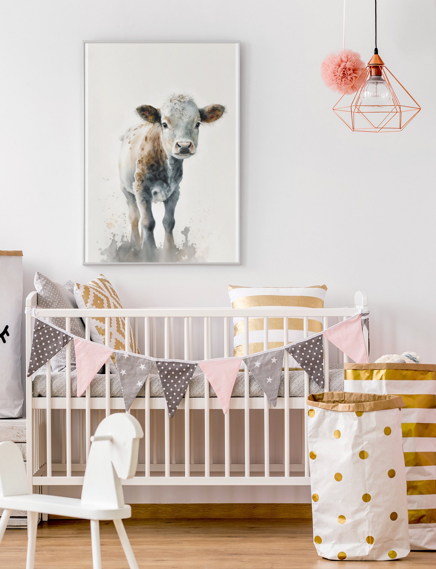 Farm Nursery Prints, Baby Cow, Watercolor, Nursery Wall Art, Cow ...