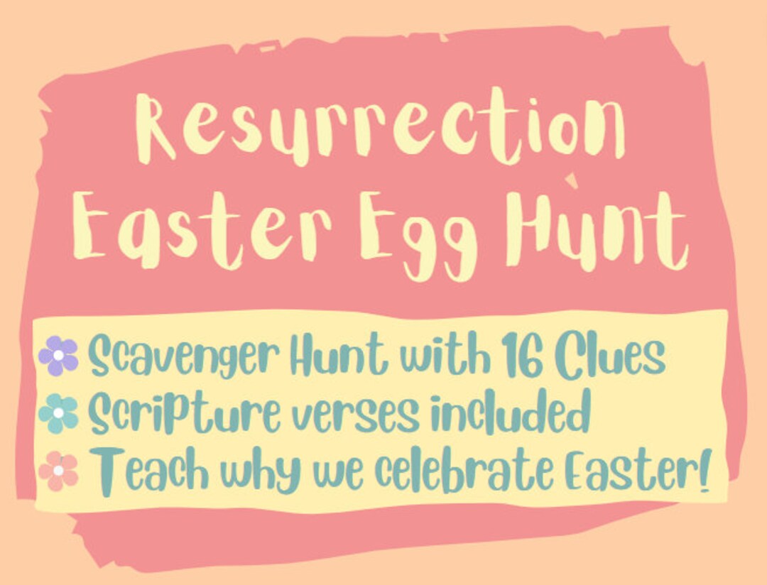 Resurrection Easter Egg Hunt, Printable Clues, Christian Game, Instant ...