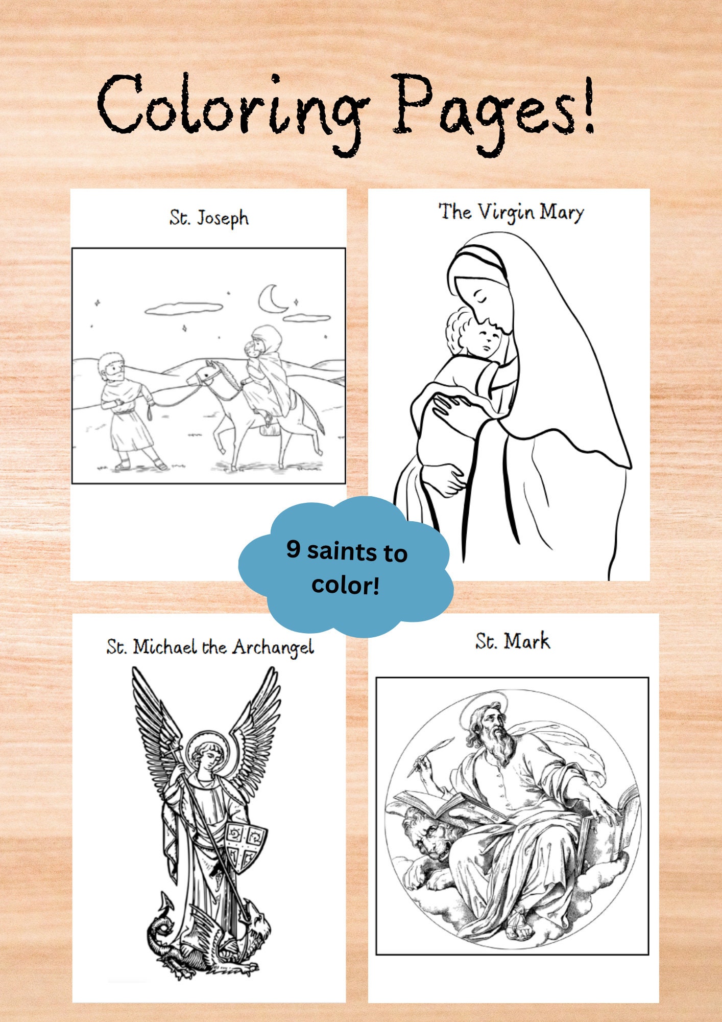 Catholic Saints Kids Activity & Coloring Book, Instant Download - Etsy