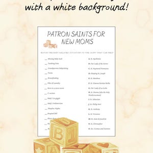 Catholic Baby Shower Game: Patron Saints Matching (printable, Instant ...