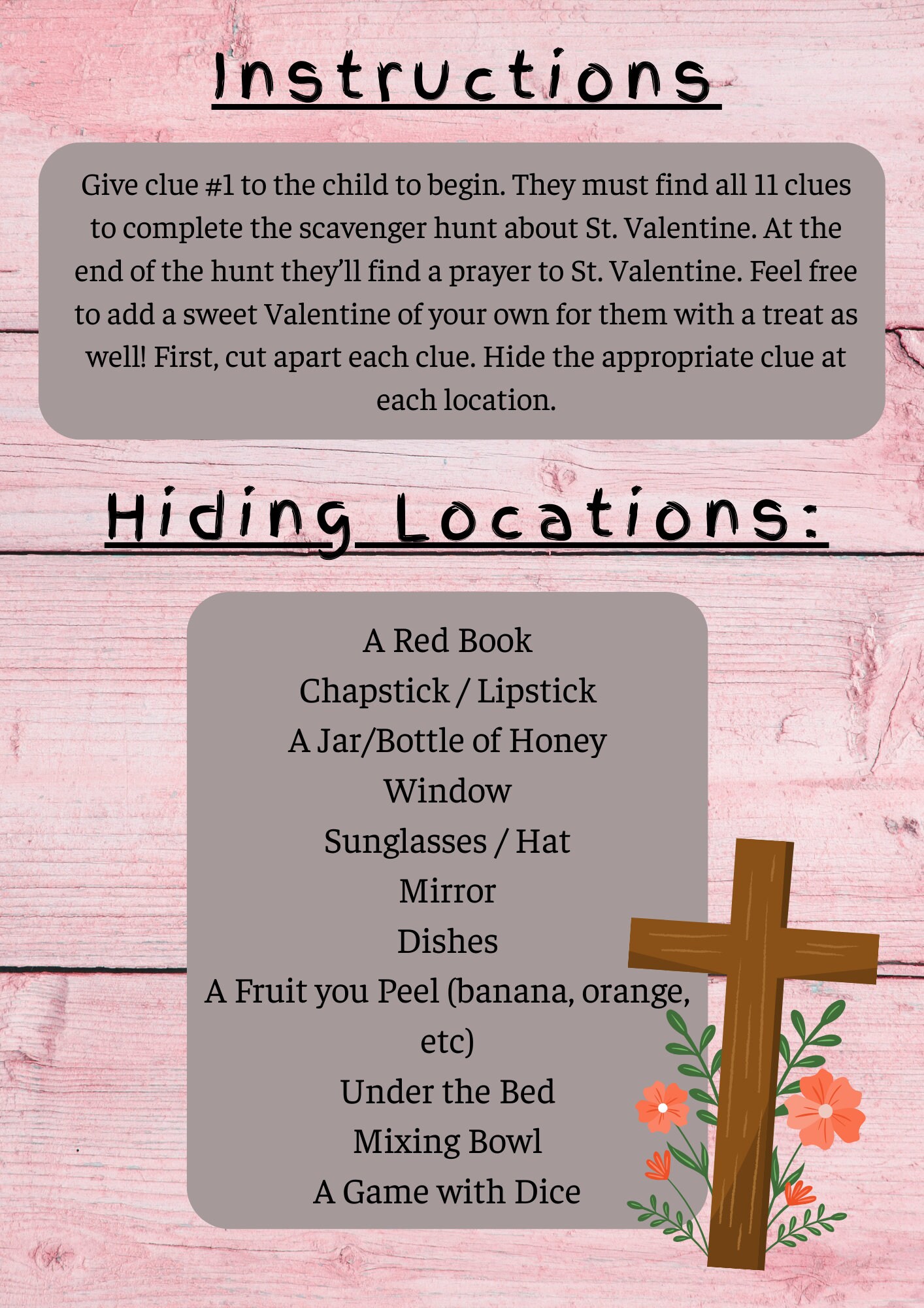 St. Valentine Scavenger Hunt, Catholic Saint, Printable Clues, Instant ...