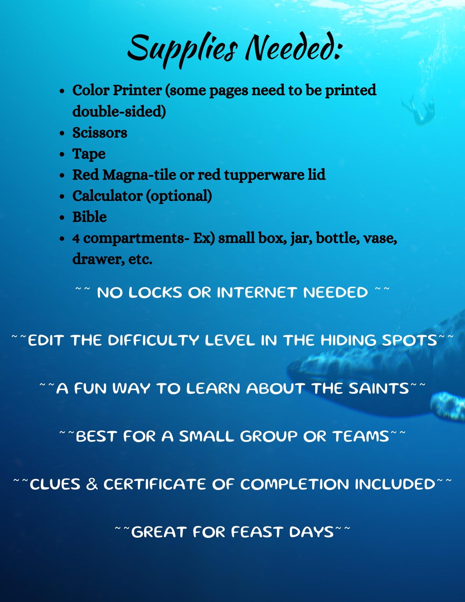 Saints Escape Room II: Jonah & the Whale, Catholic Puzzles, Learning ...