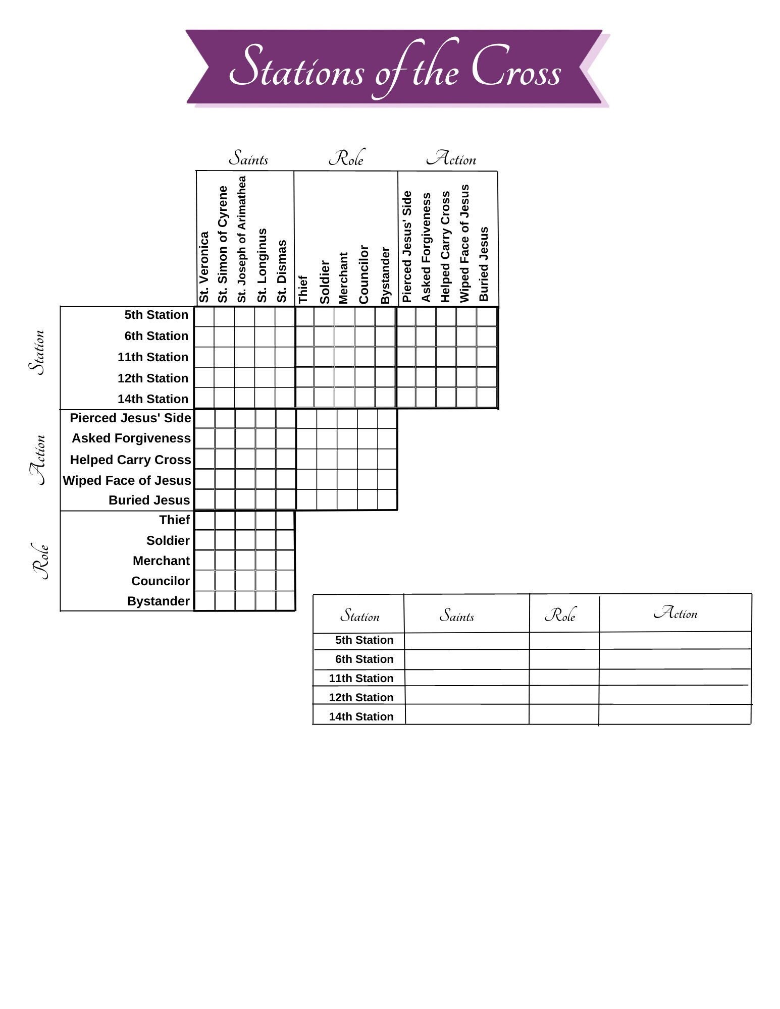 Stations of the Cross Logic Puzzle, Printable Logic Puzzle Games ...
