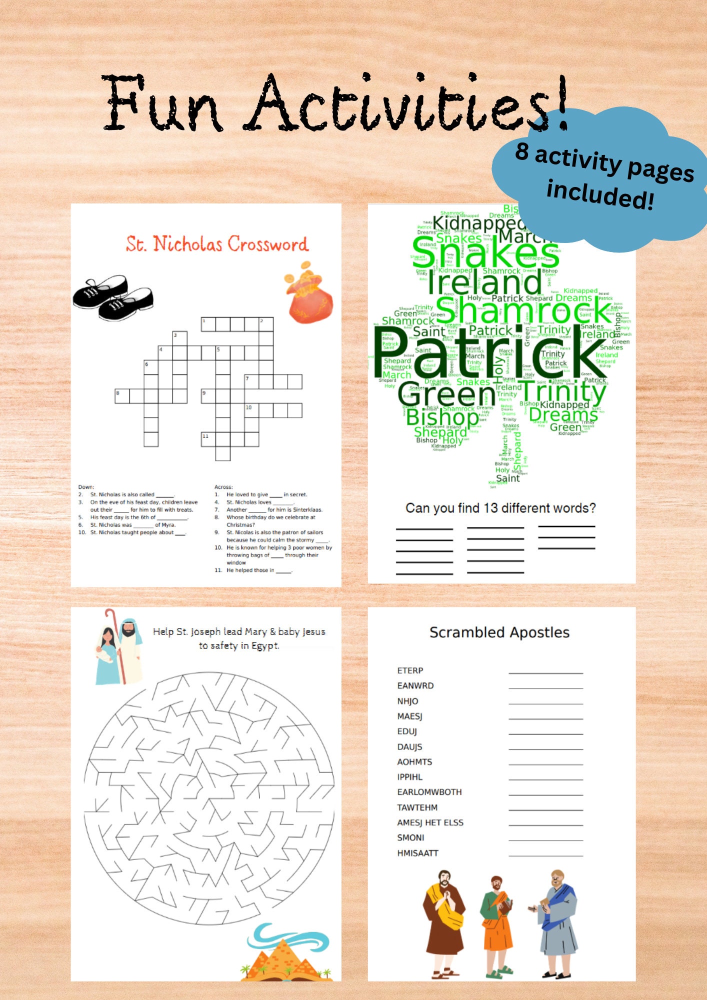 Catholic Saints Kids Activity & Coloring Book, Instant Download - Etsy