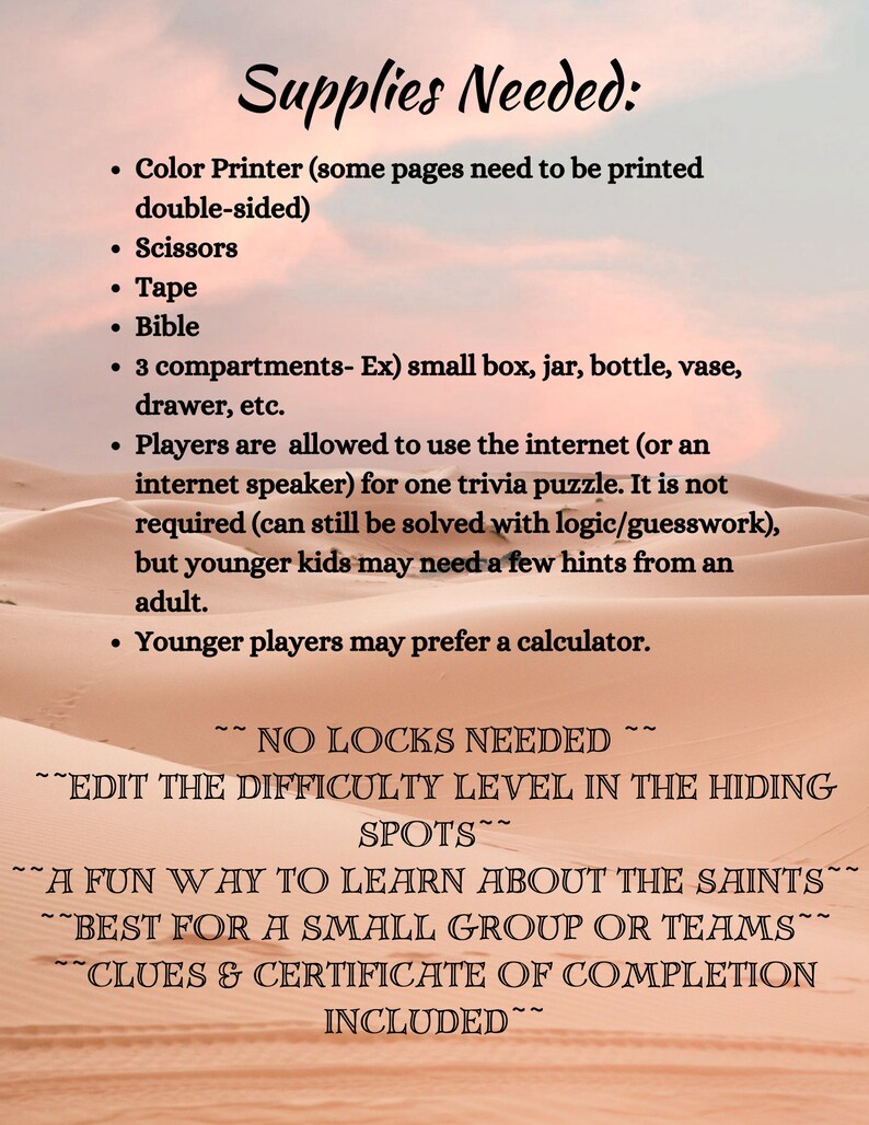 Lent Escape Room, Catholic Saints, Puzzles for Kids, Digital Download ...